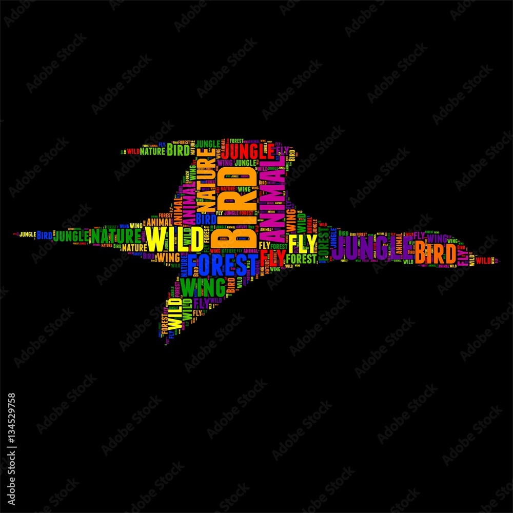 Bird Typography word cloud colorful Vector illustration Stock Vector ...