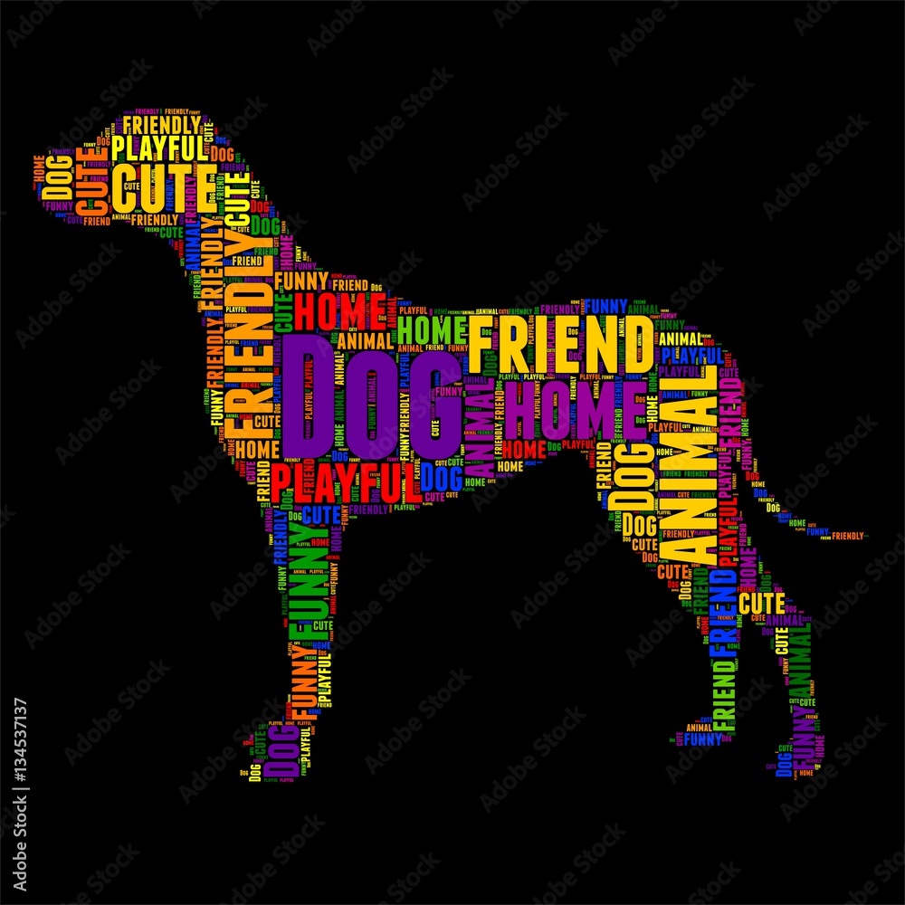 Dog Typography word cloud colorful Vector illustration Stock Vector ...