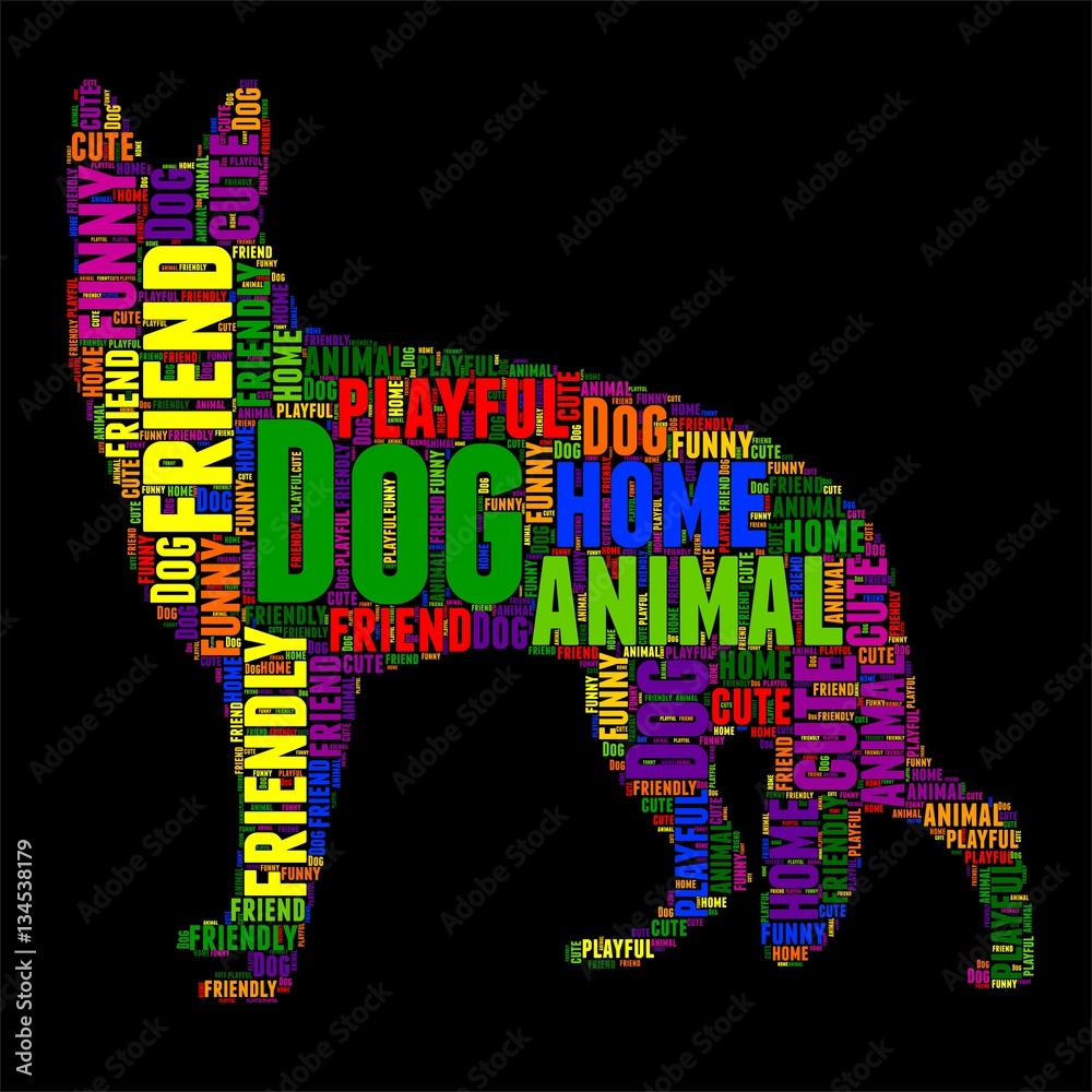 Dog Typography word cloud colorful Vector illustration Stock Vector ...