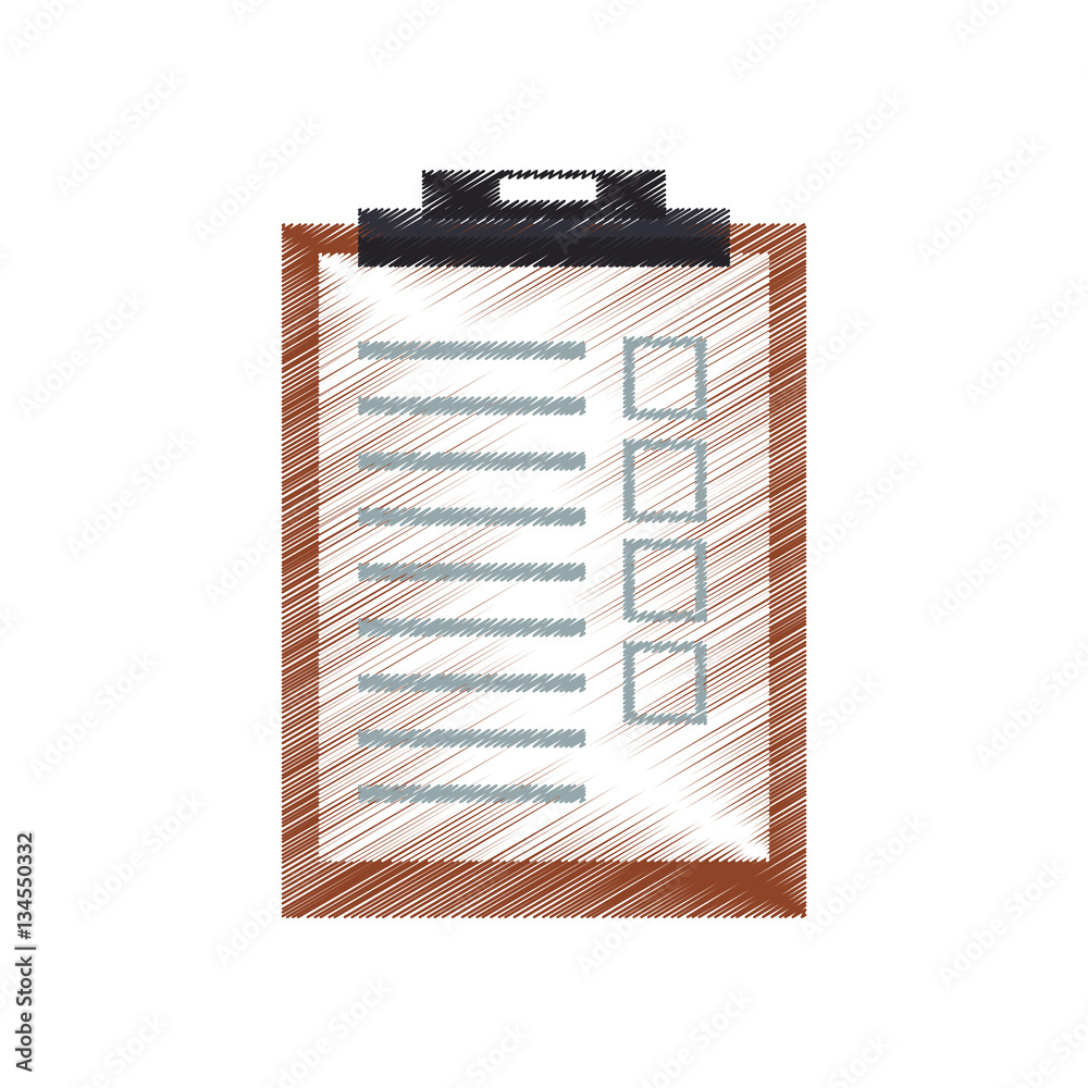 checklist page icon over white background. colorful design. vector ...