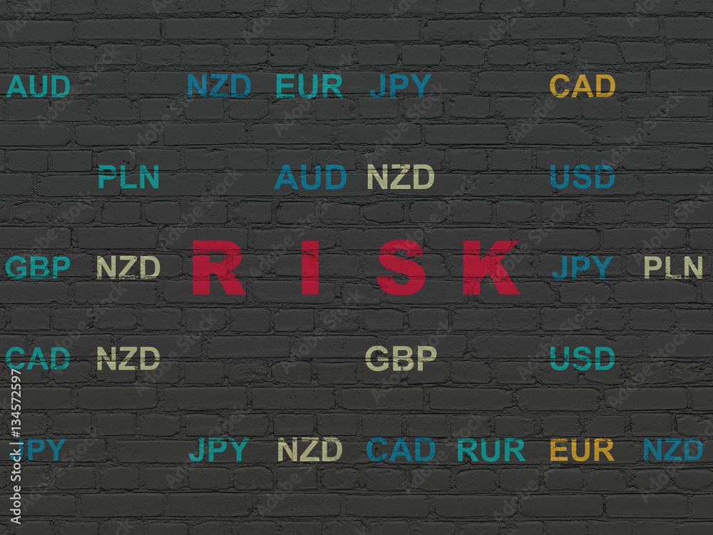Finance concept: Risk on wall background Stock Illustration | Adobe Stock