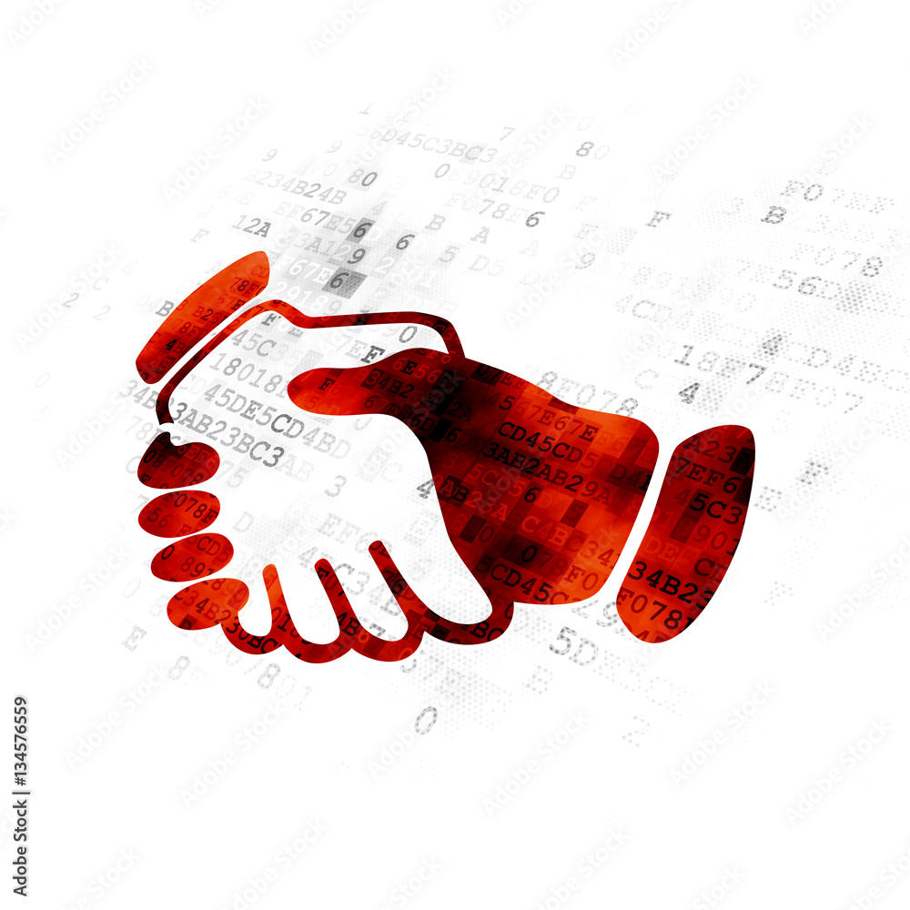 Political concept: Handshake on Digital background Stock Illustration ...