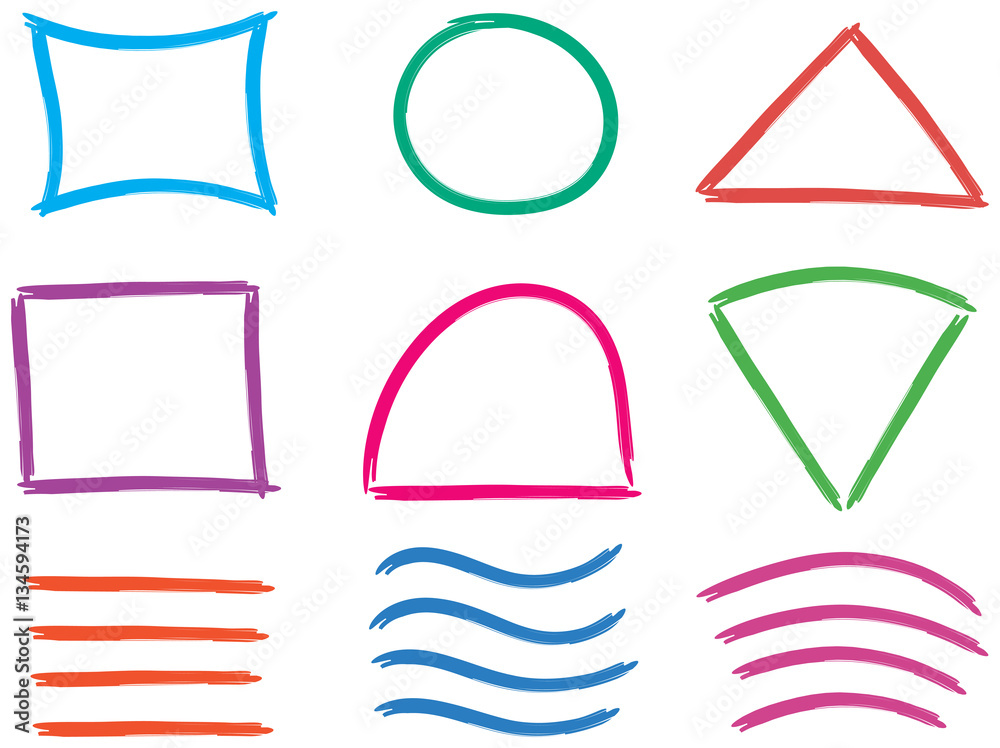 shapes set hand drawn vector Stock Vector | Adobe Stock