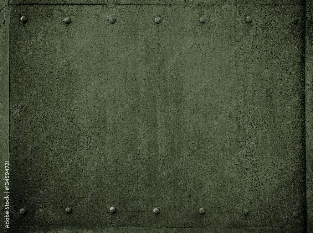 old military metal green armor background with rivets Stock Photo ...