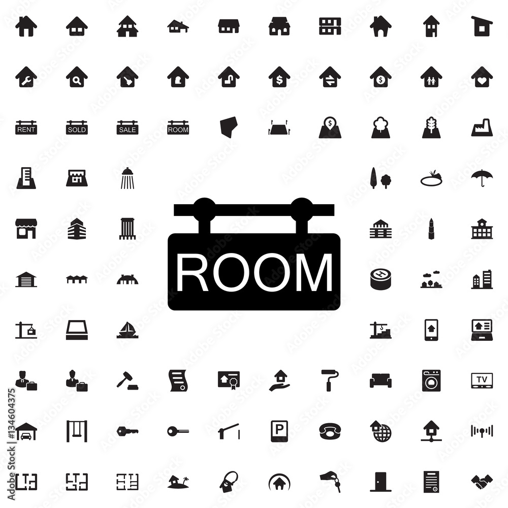 room tag icon illustration vector de Stock | Adobe Stock