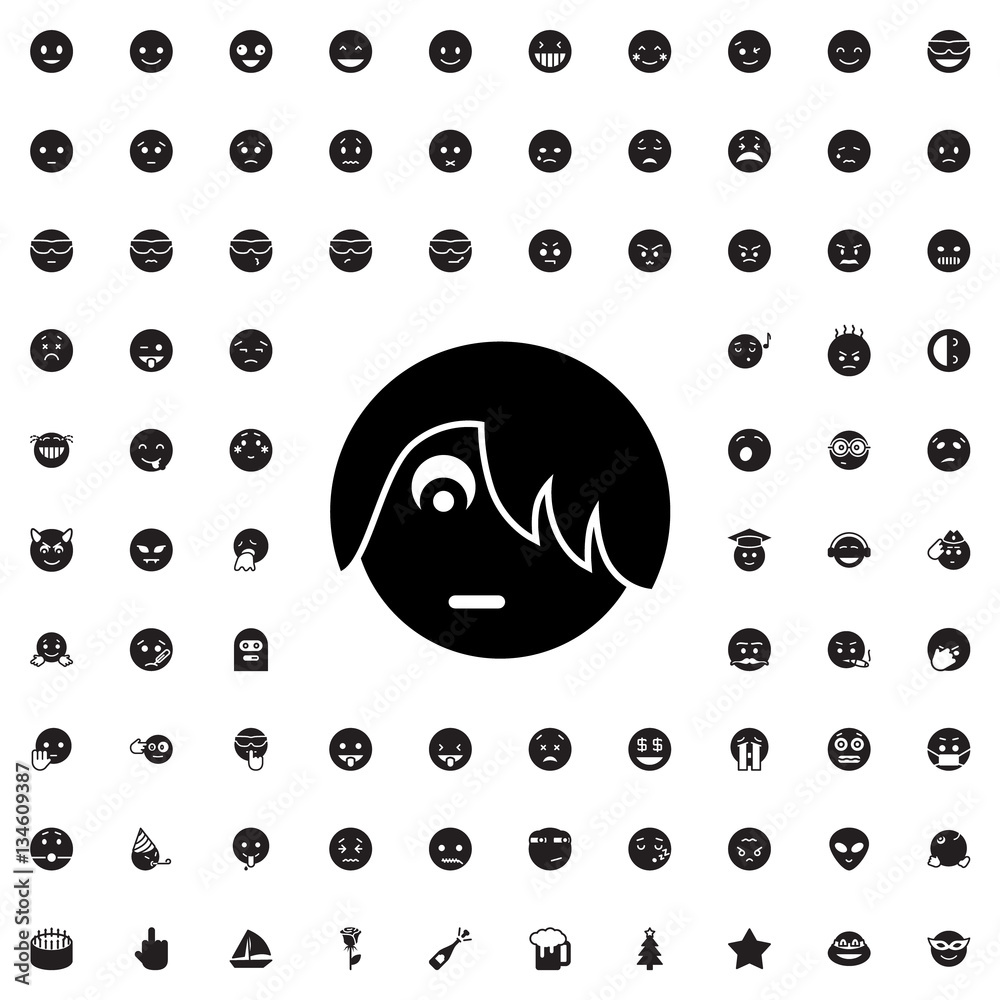 emo emoticon icon illustration Stock Vector | Adobe Stock