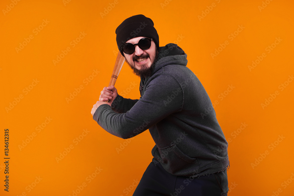 man with bat Stock-Foto | Adobe Stock