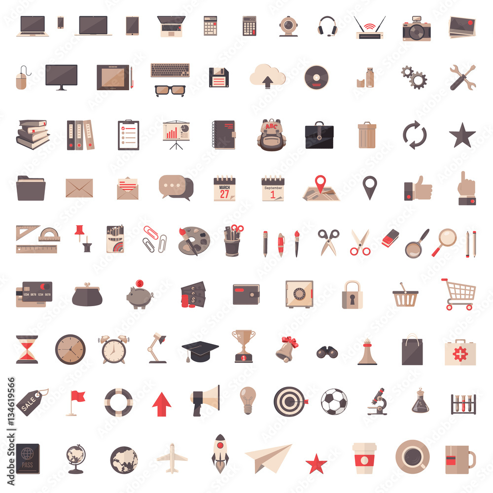 Flat Icons Set Stock Vektorgrafik Adobe Stock flat-icons-set-stock-vektorgrafik-adobe-stock