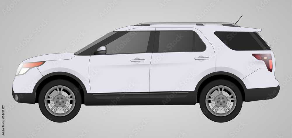 Realistic model car isolated on background. Detailed drawing. Vector ...