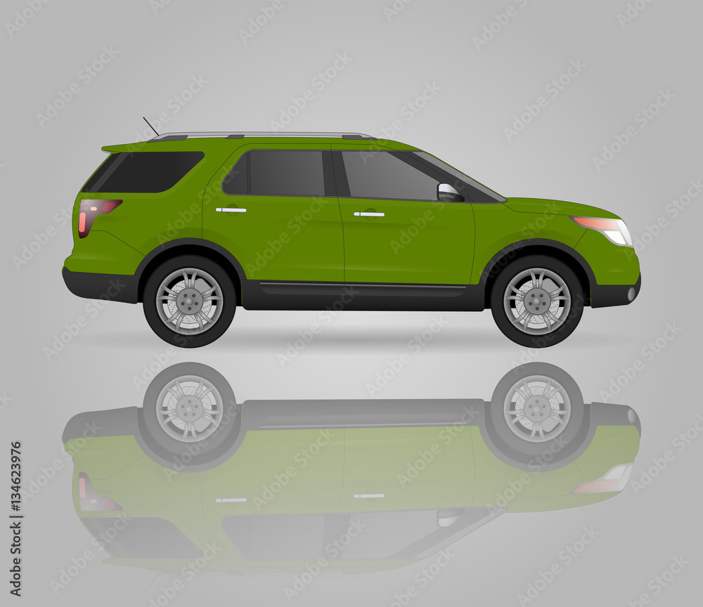 Realistic model car isolated on background. Detailed drawing. Vector ...