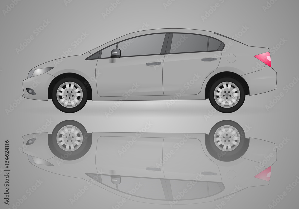 Realistic model car isolated on background. Detailed drawing. Vector ...