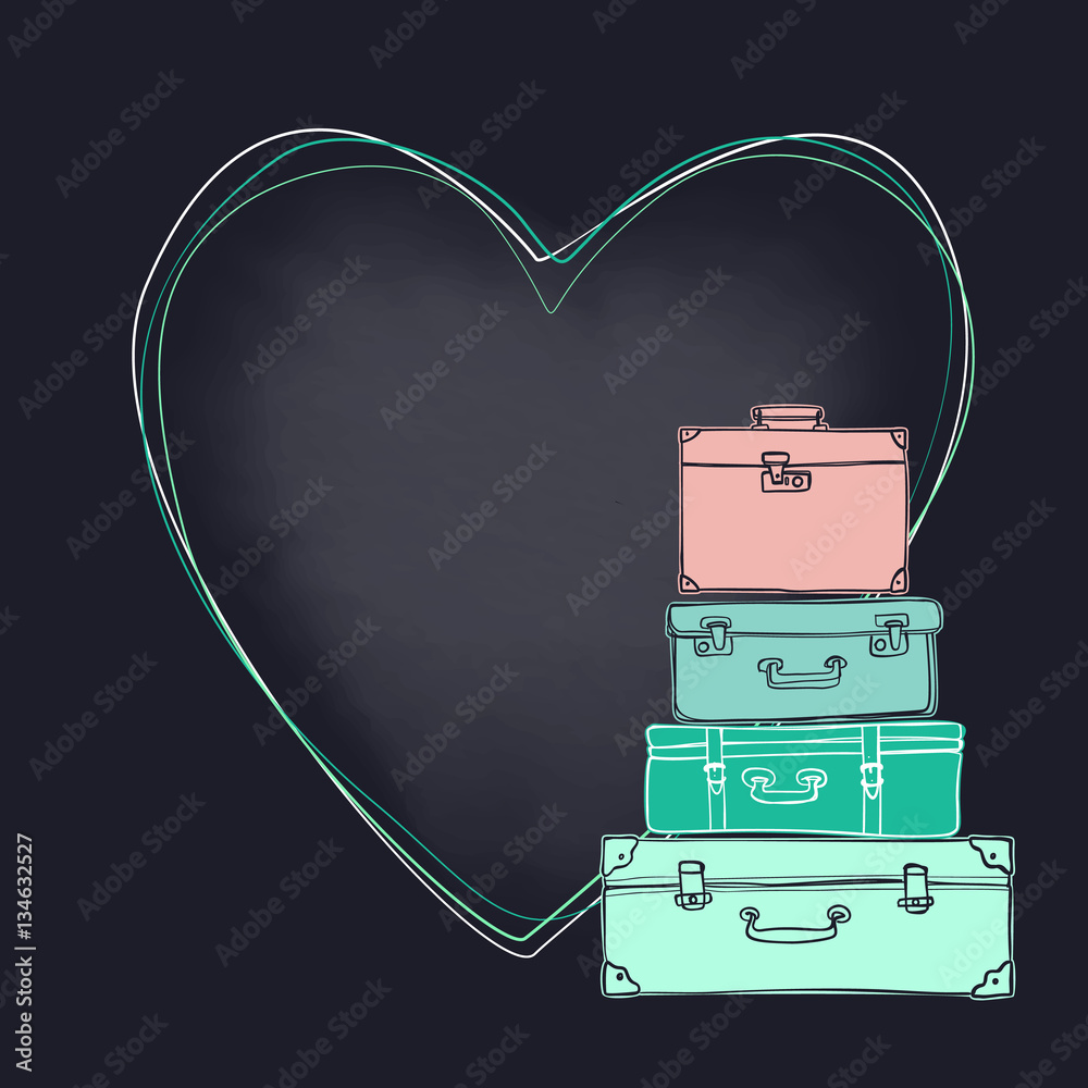 Hand drawing frame heart shape Stock Vector | Adobe Stock