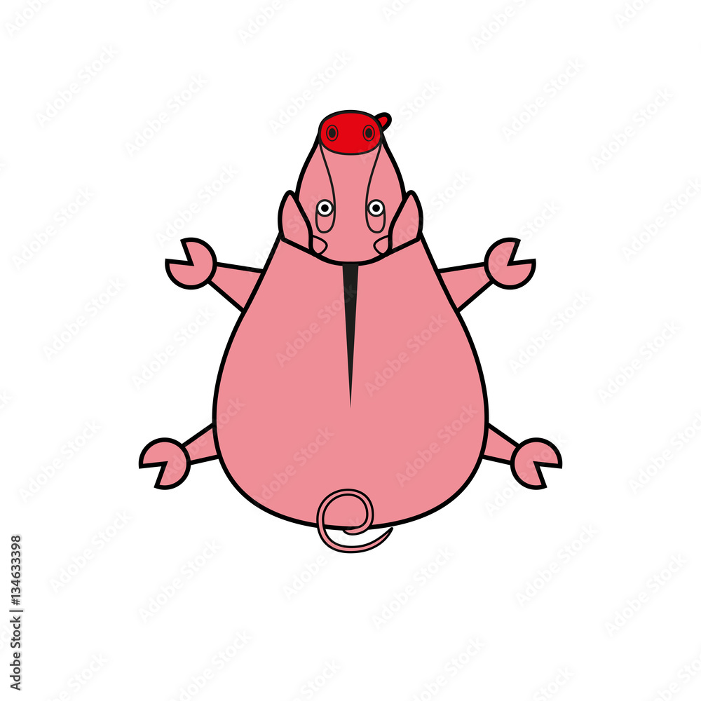 Cartoon vector piggy. pig top view. Stock Vector | Adobe Stock