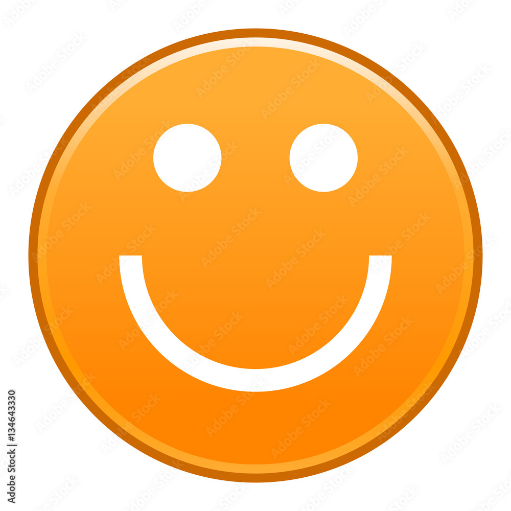 Orange smiling face cheerful smiley happy emoticon Stock Vector | Adobe ...