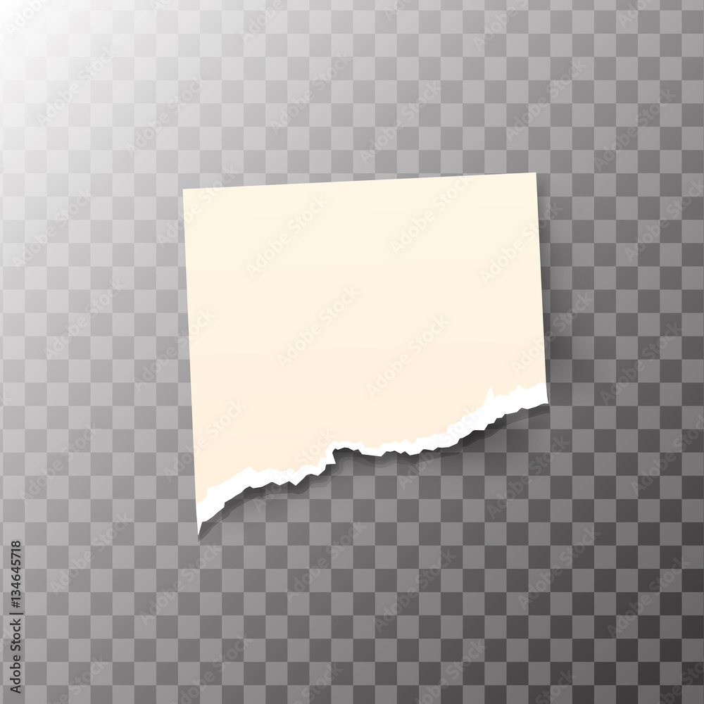 ripped sticky note isolated on transparent background. Template for ...