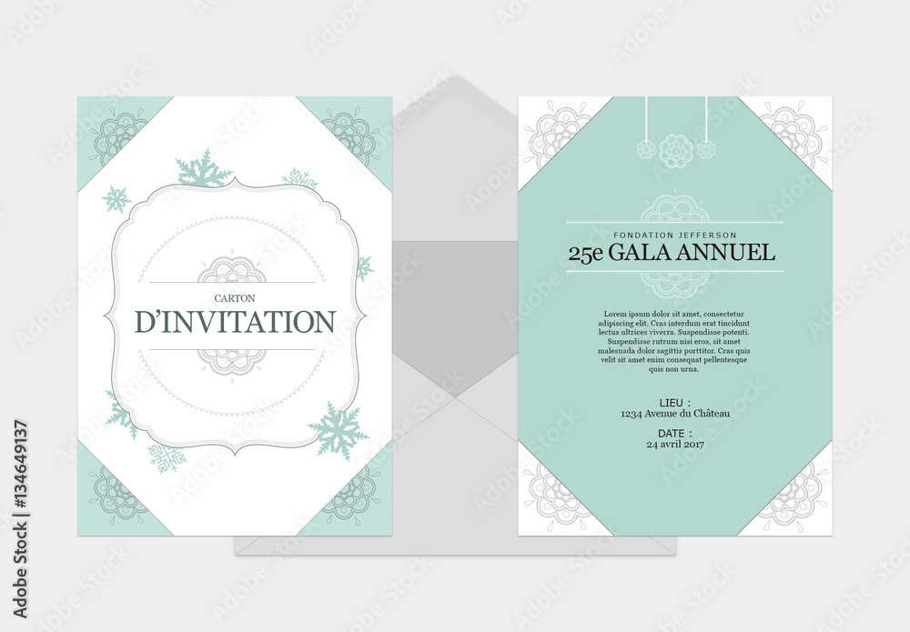 Invitation avec instructions Stock Template | Adobe Stock