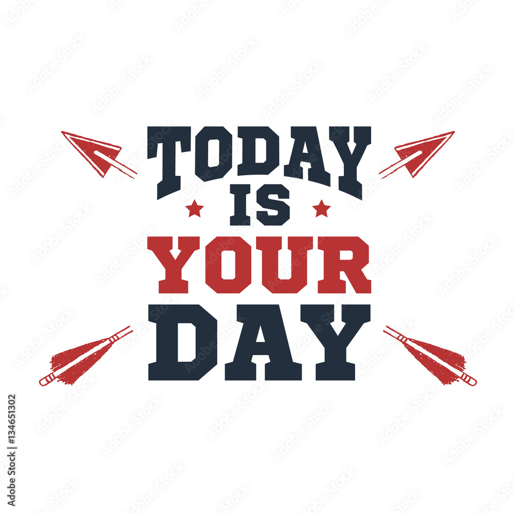 Hand drawn inspirational label with textured arrows vector illustration ...