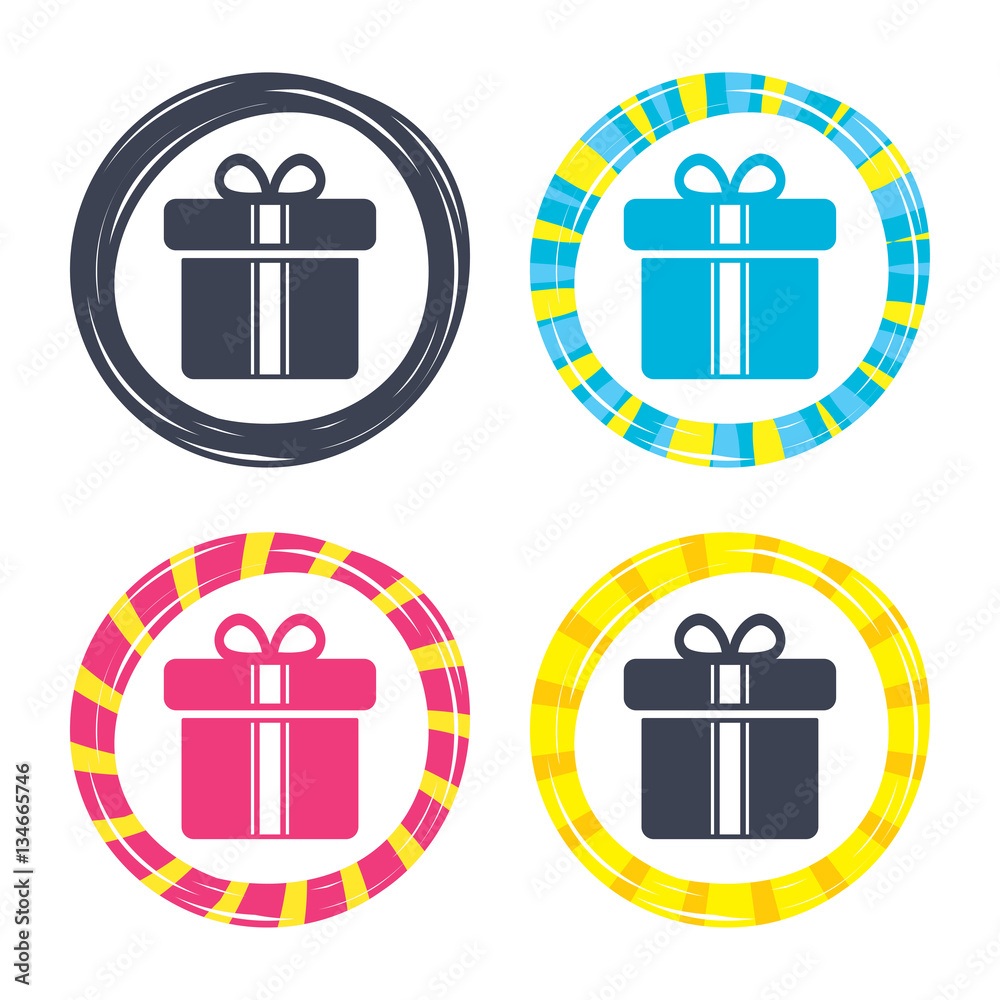 Gift box sign icon. Present symbol. Stock Vector | Adobe Stock