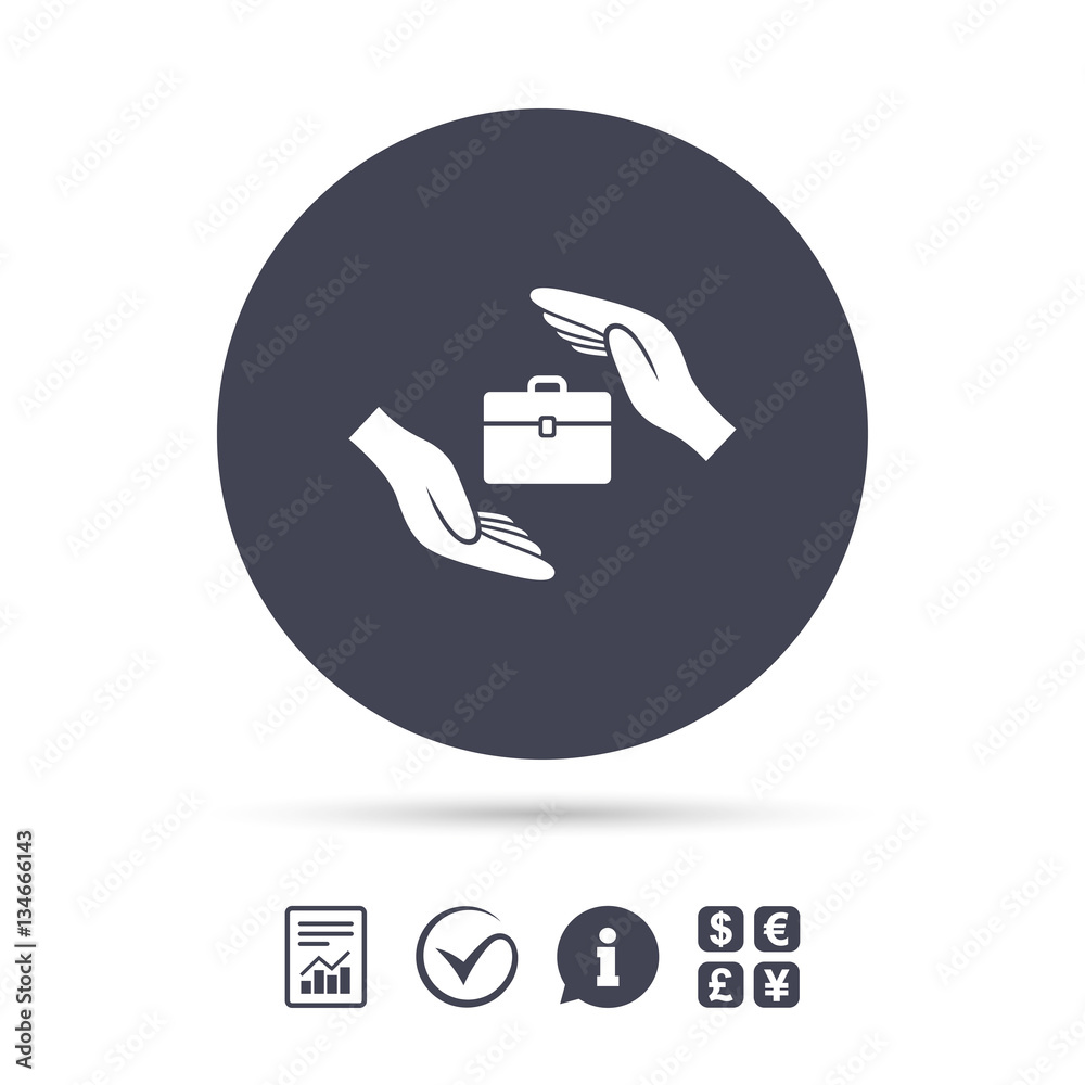 Baggage insurance sign. Travel luggage symbol. Stock Vector | Adobe Stock
