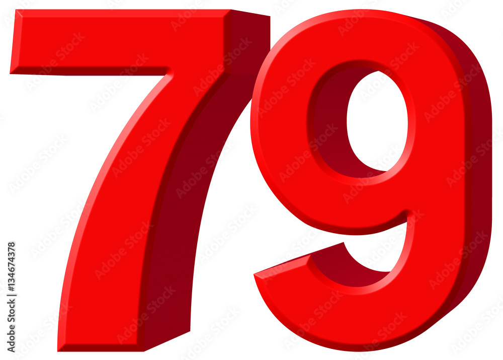 Numeral 79, seventy nine, isolated on white background, 3d rende Stock ...