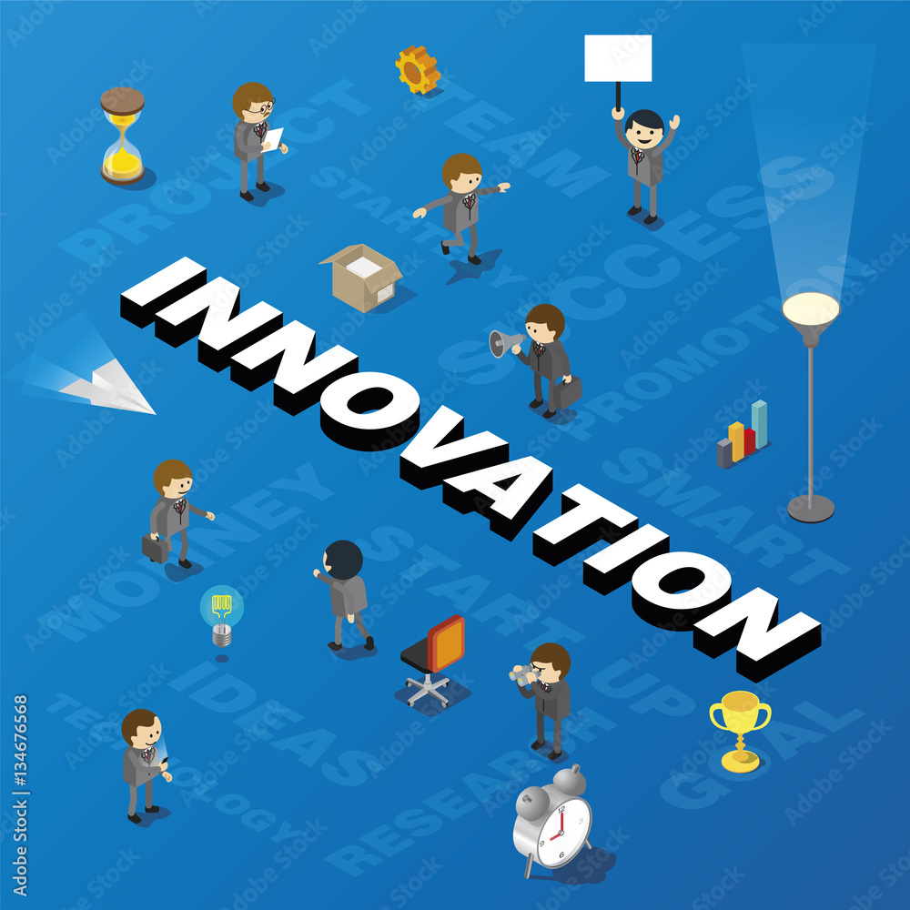 Word innovation with people and tags Stock Vector | Adobe Stock