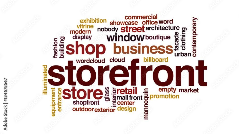 Storefront animated word cloud, text design animation. Stock Video ...