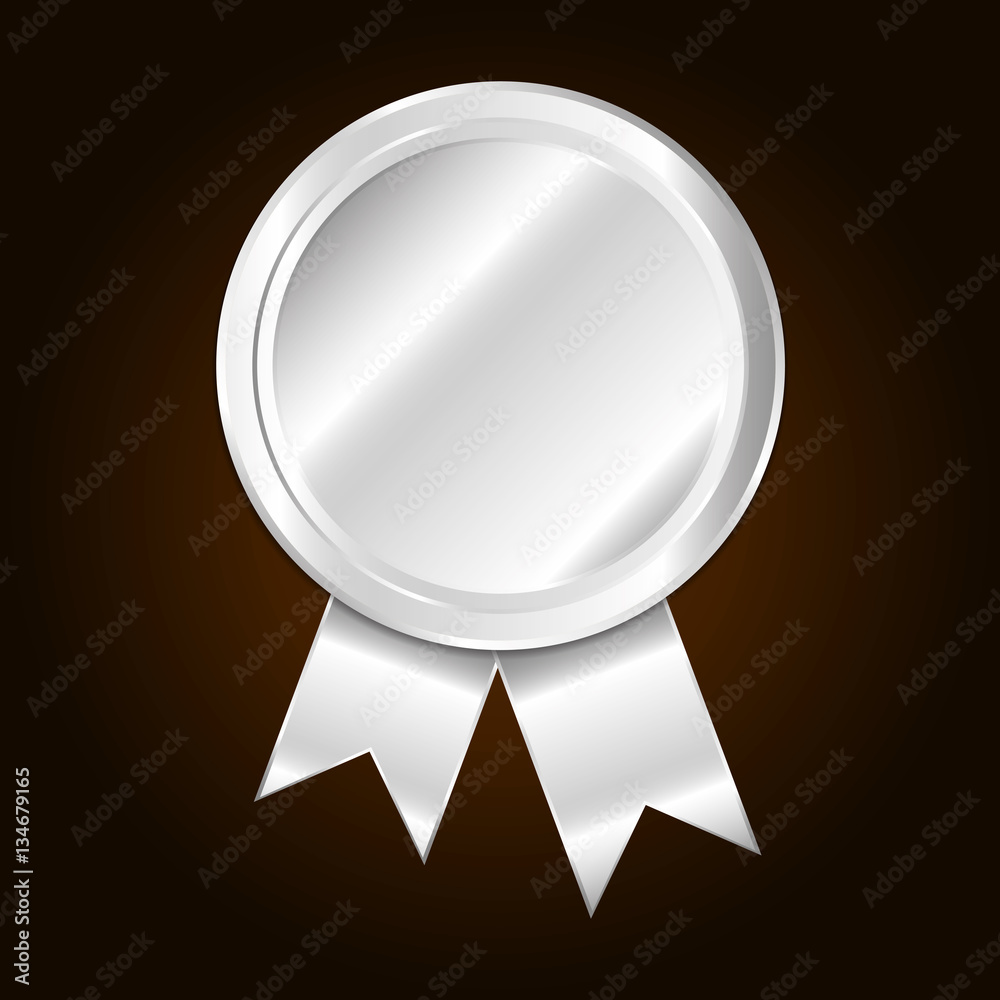 silver blank metallic label or seal icon image vector illustration ...