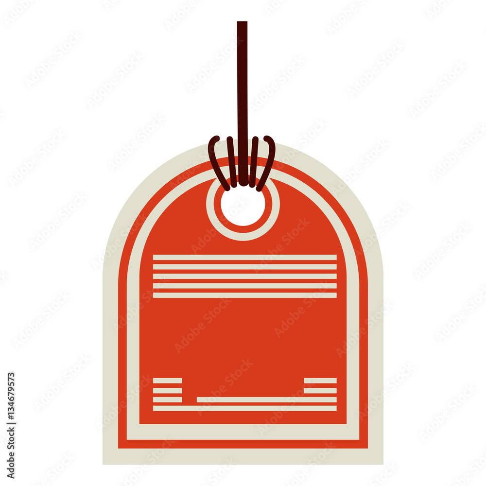 color price tag with side oval shape and orange background Stock Vector ...