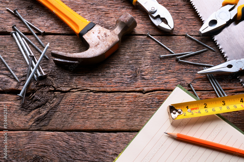 Foto Stock Hand Tools Background | Adobe Stock