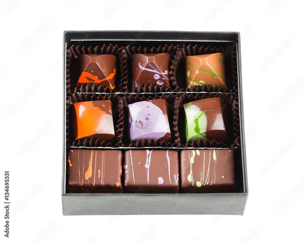 Chocolate candies in a box Stock Photo | Adobe Stock