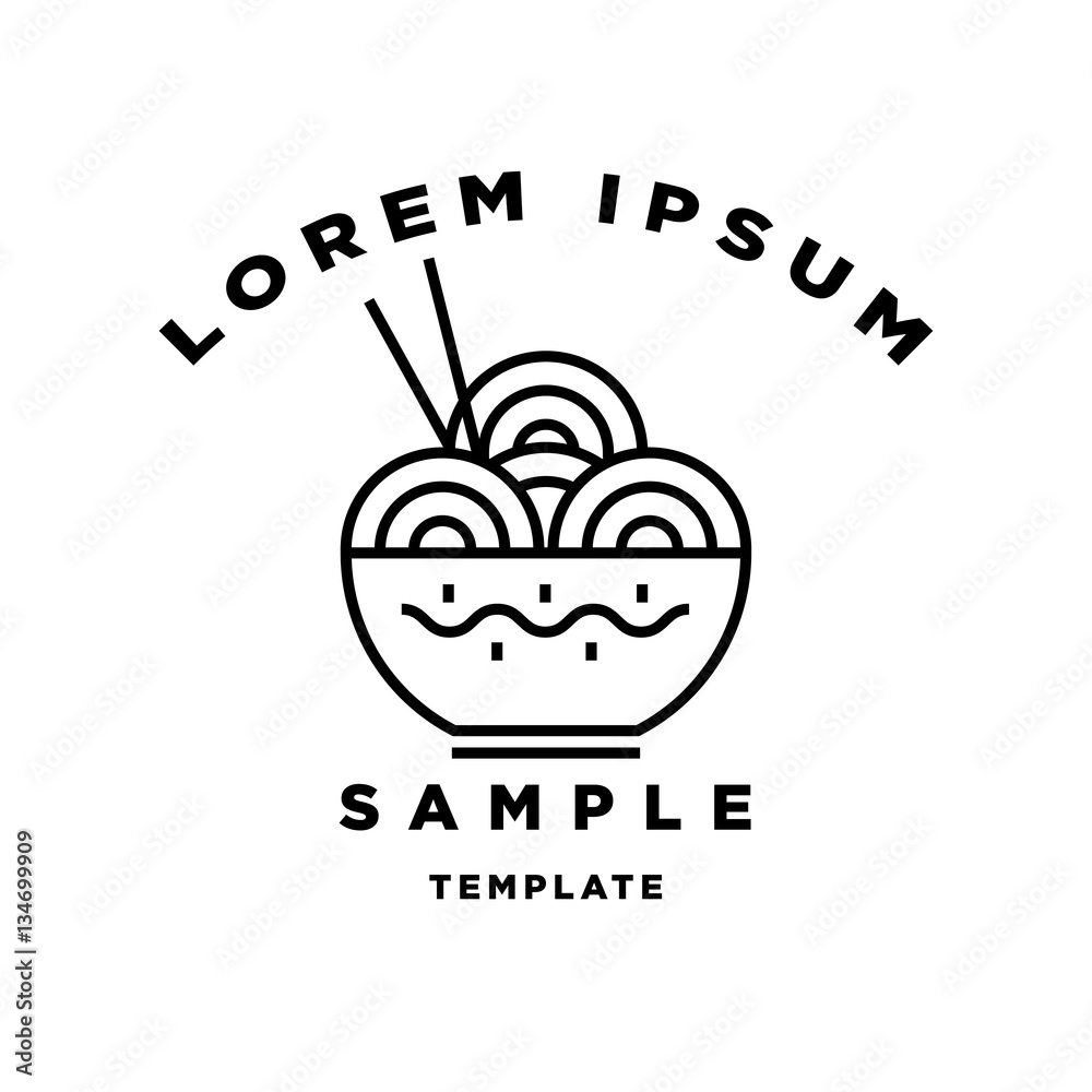 Linear Noodle Sign Vector Design Stock Vector | Adobe Stock