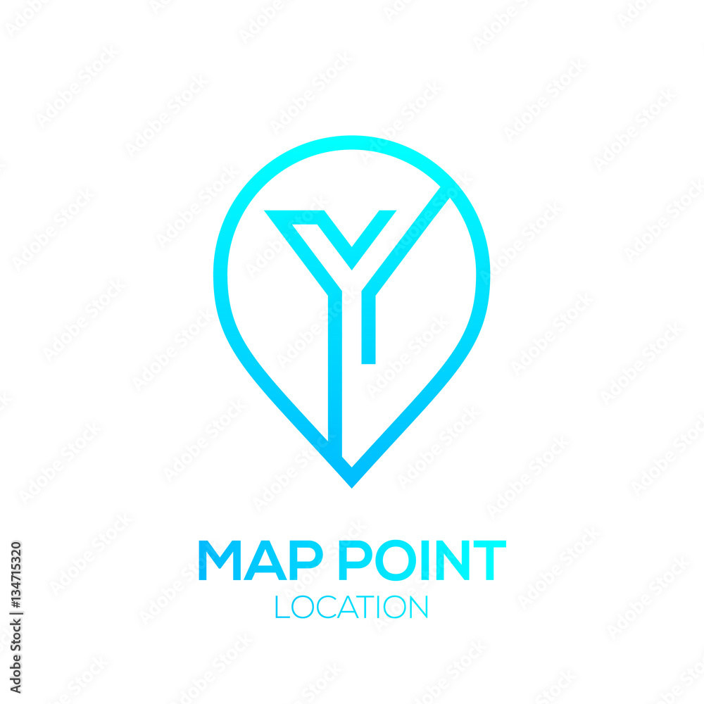 Letter Y Logo Map Point Location,City locator,Pin maps symbol,Gps icon ...