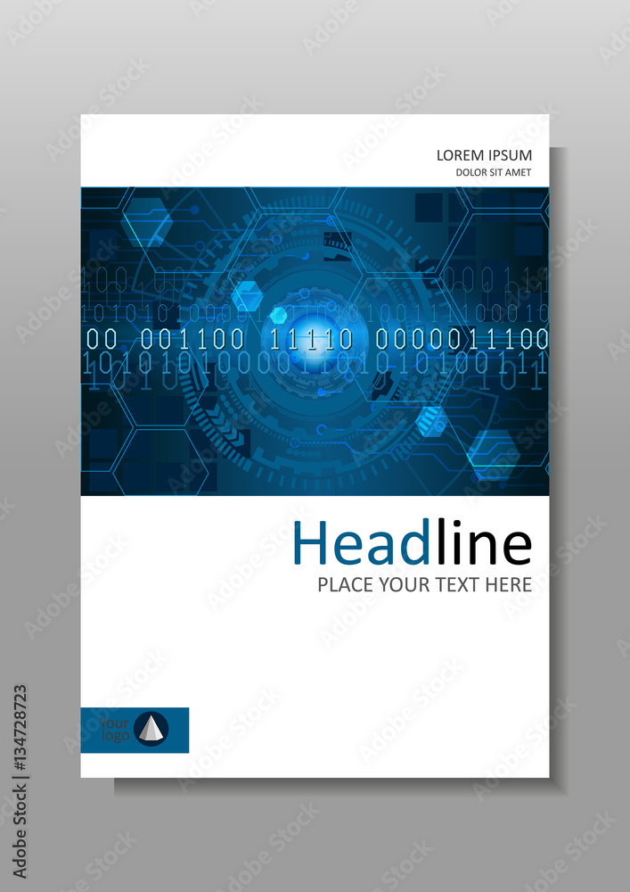 Futuristic circles with internet and business interface background with ...