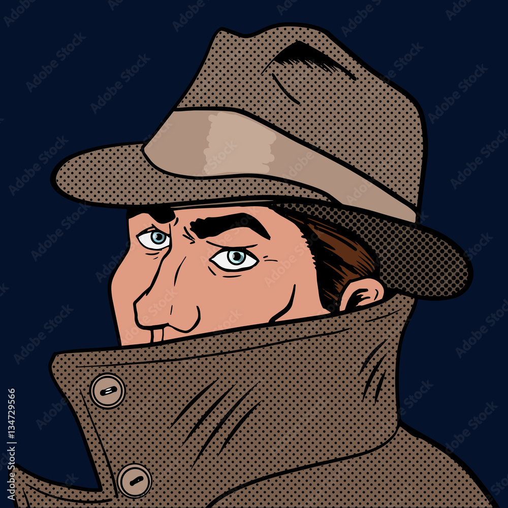 Spy pop art hand drawn vector illustration Stock Vector | Adobe Stock