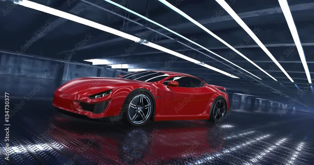 Luxury concept sports car animation with perfectly looping camera ...