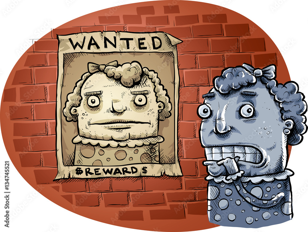 A cartoon little girl is shocked and worried after finding her picture ...