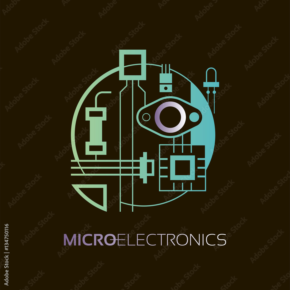 Electronic components. The sign and symbol for creation of logo design ...