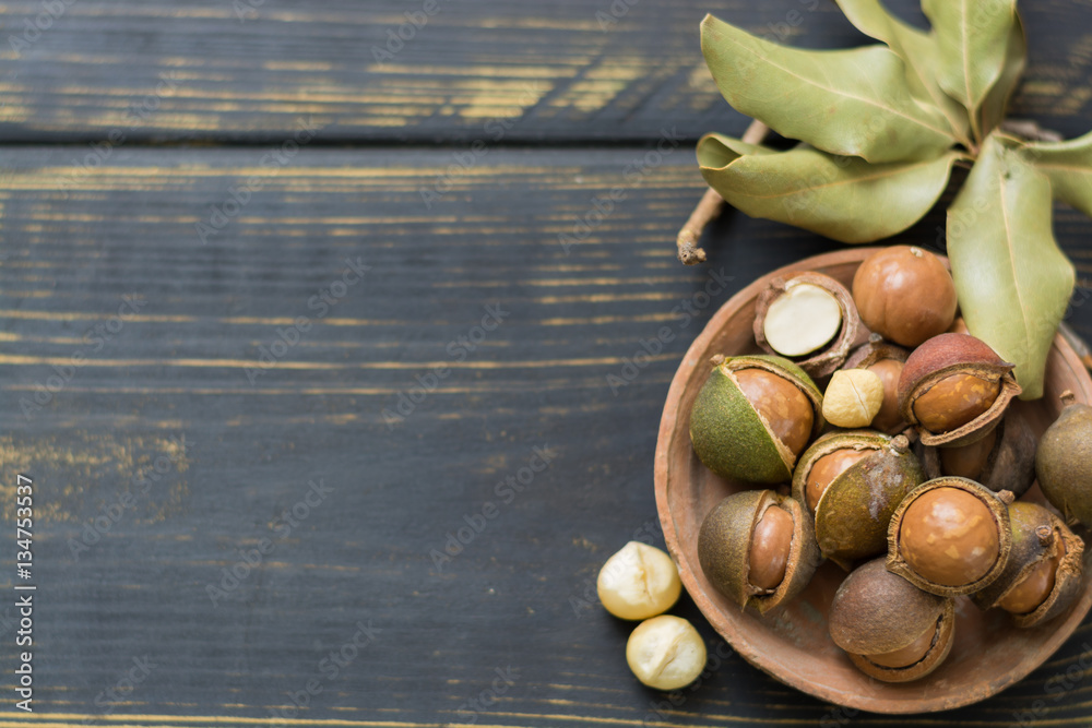 Macadamia nuts in shell Stock Photo | Adobe Stock