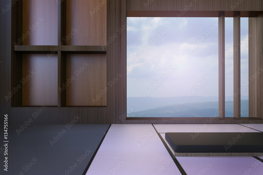 Simple Modern Japanese living room and Minimal window frame and views ...