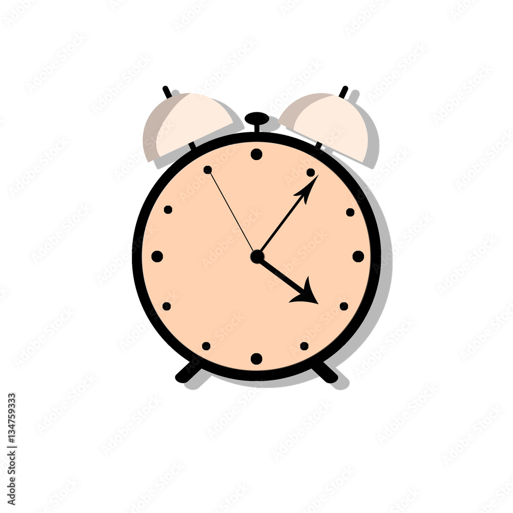 flat icon with a shadow of alarm clock with no background Stock ...