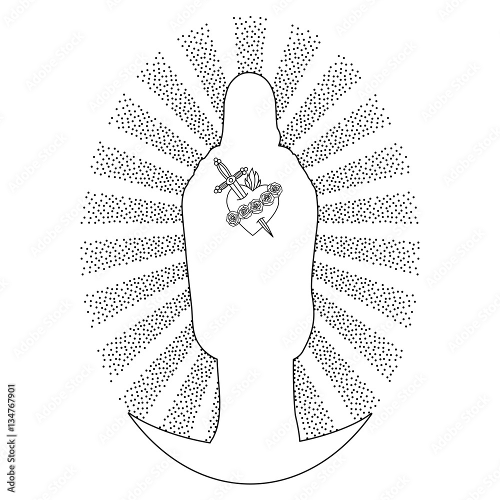 Virgin Mary Silhouette Stock Vector | Adobe Stock