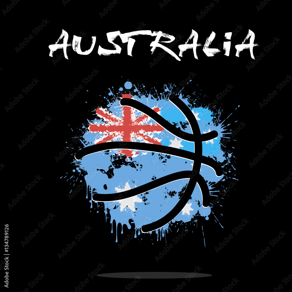 Flag of Australia as an abstract basketball ball Stock Vector | Adobe Stock