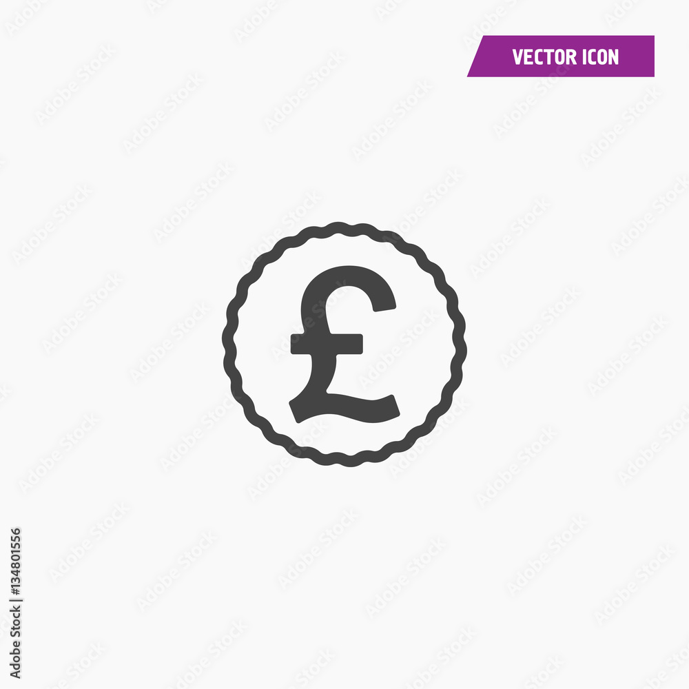 Vecteur Stock funt sterling icon isolated sign symbol. Flat Vector ...