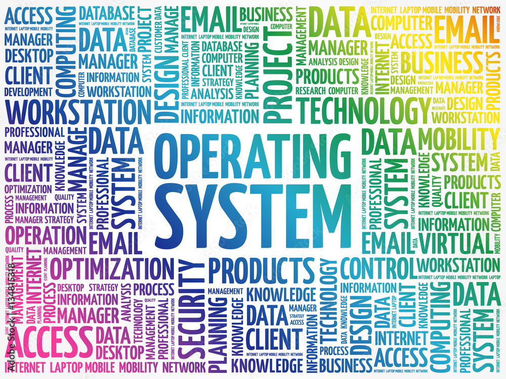 Operating System word cloud, technology concept background Stock Vector ...