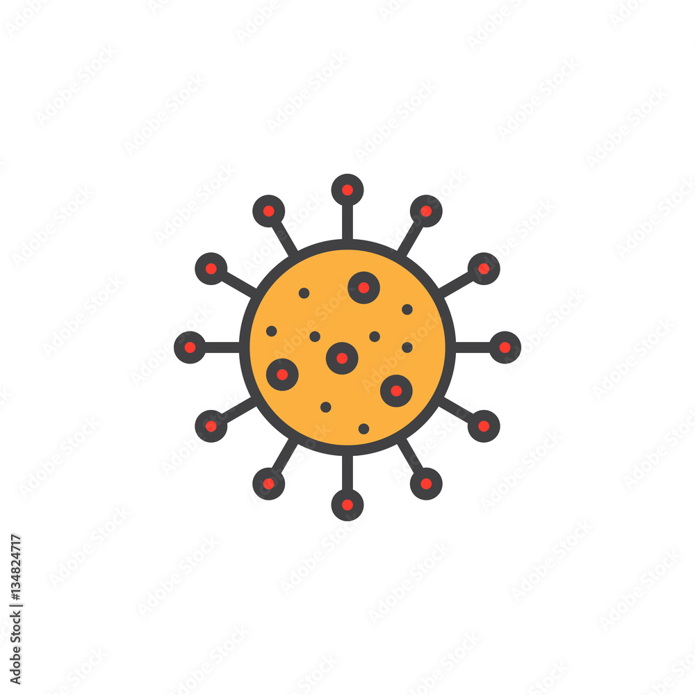 Vettoriale Stock Virus line icon, filled outline vector sign, linear ...