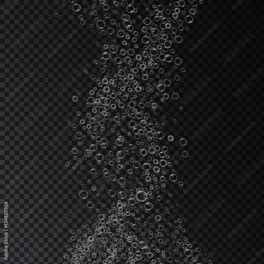 Vector effervescent water air bubbles texture on transparent background ...