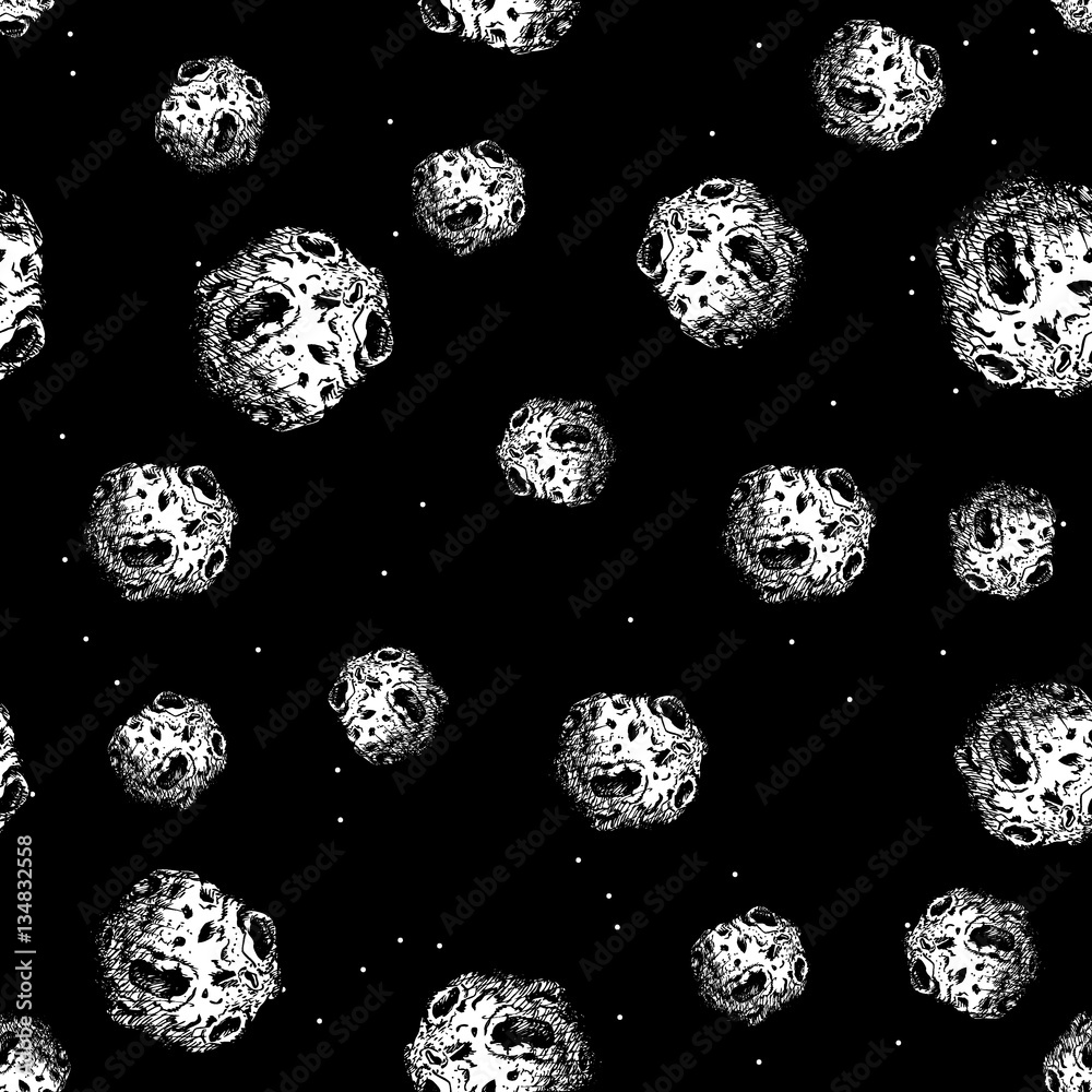 Asteroids seamless pattern vector Stock Vector | Adobe Stock
