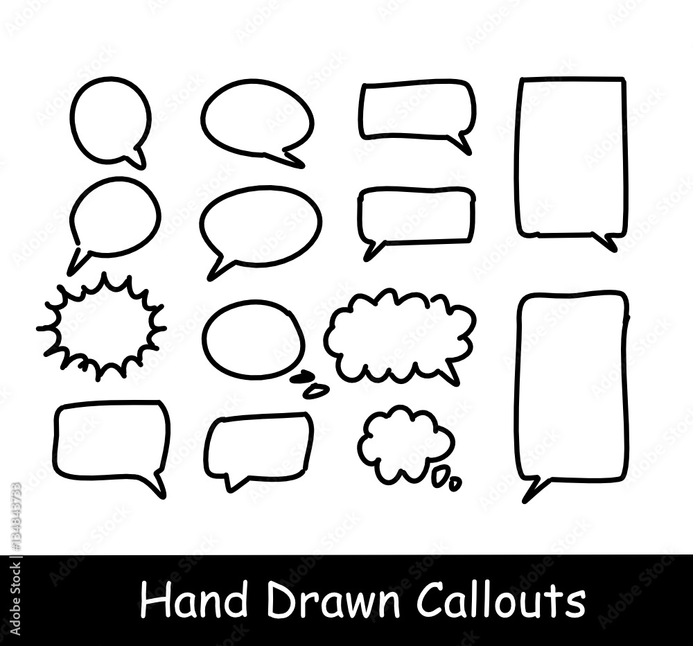 Hand Drawn Callouts Stock Vector | Adobe Stock