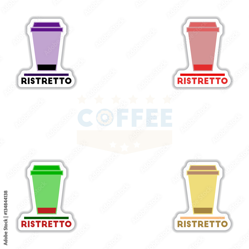 sets of Label Frames and badges vector icons coffee emblem coffee to go ...