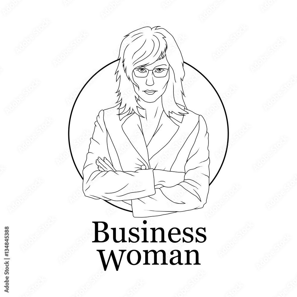 Vector image of a business woman. Young beautiful girl. Woman Boss In ...